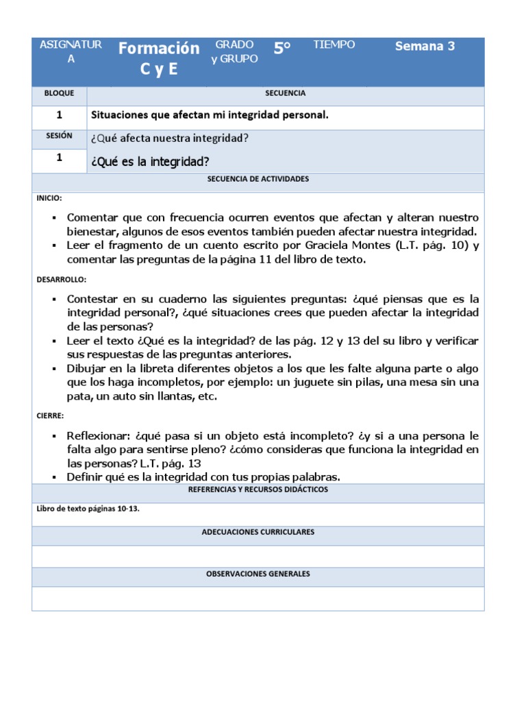 5to Grado Formación C y E (2021-2022) | PDF | Aprendizaje | Moralidad