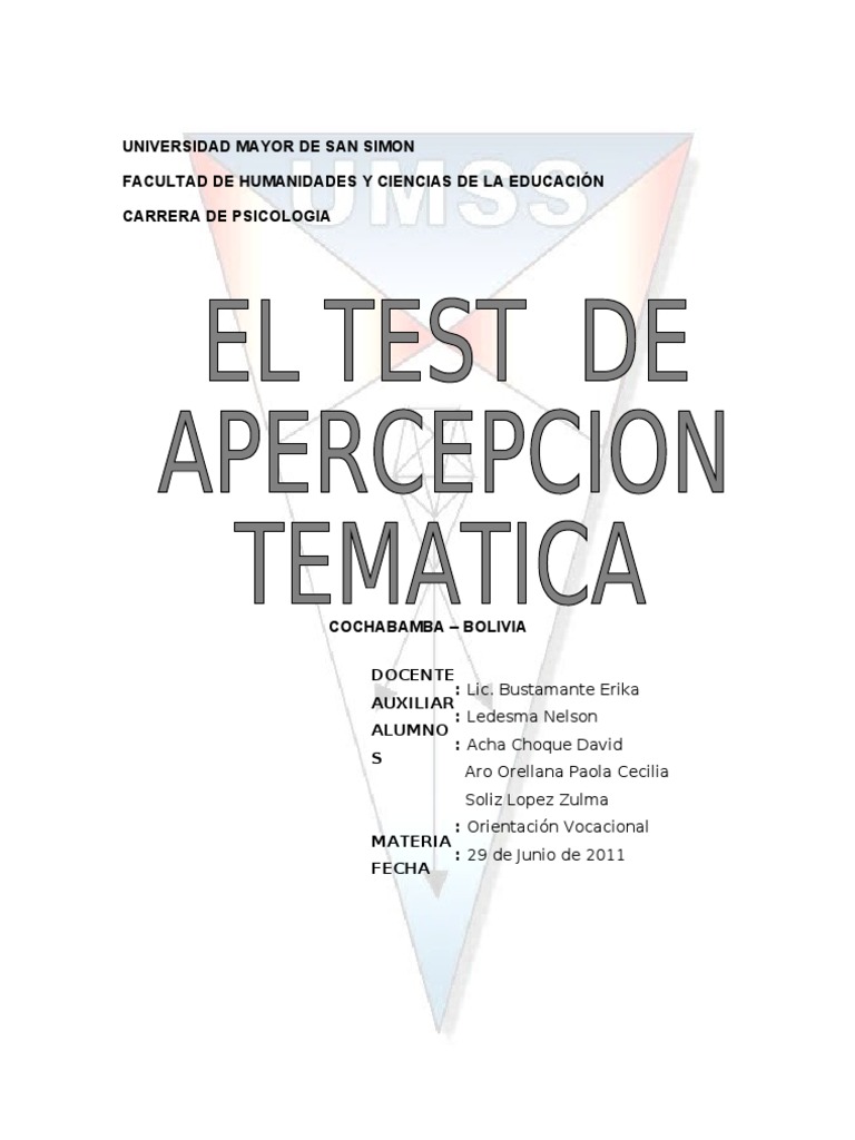 Test de Apercepcion Tematica | PDF | Sicología | Motivación