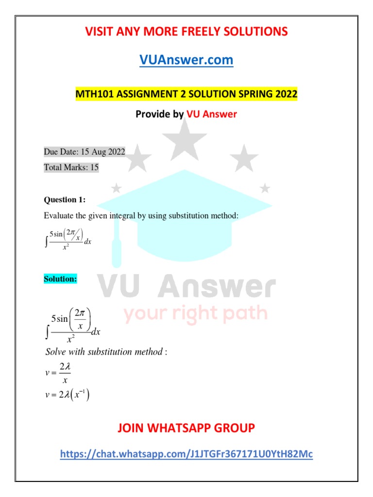 MTH101 Spring 2022 Assignment Solutions | PDF | Mathematics | Mathematical Analysis