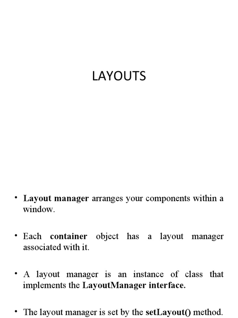 Layouts in Unit 5 | PDF | Class (Computer Programming) | Computer Science