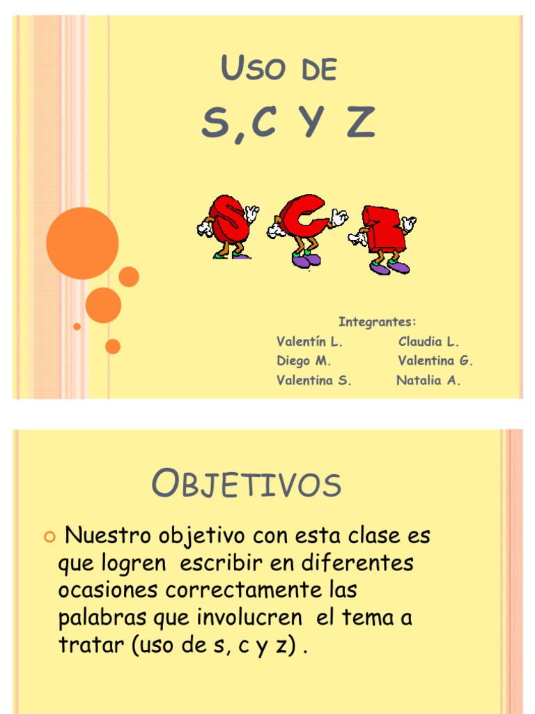 Uso de S, C y Z en Palabras | PDF | Semántica | Ciencia cognitiva