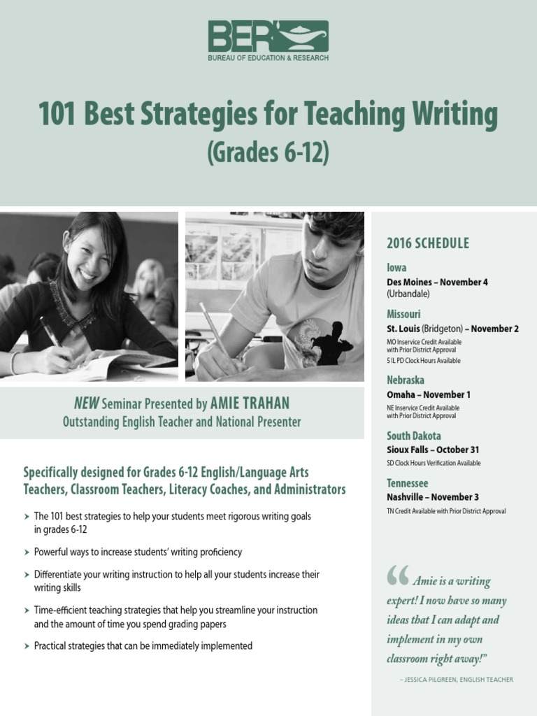 101 Best Strategies For Teaching Writing: (Grades 6-12) | PDF ...