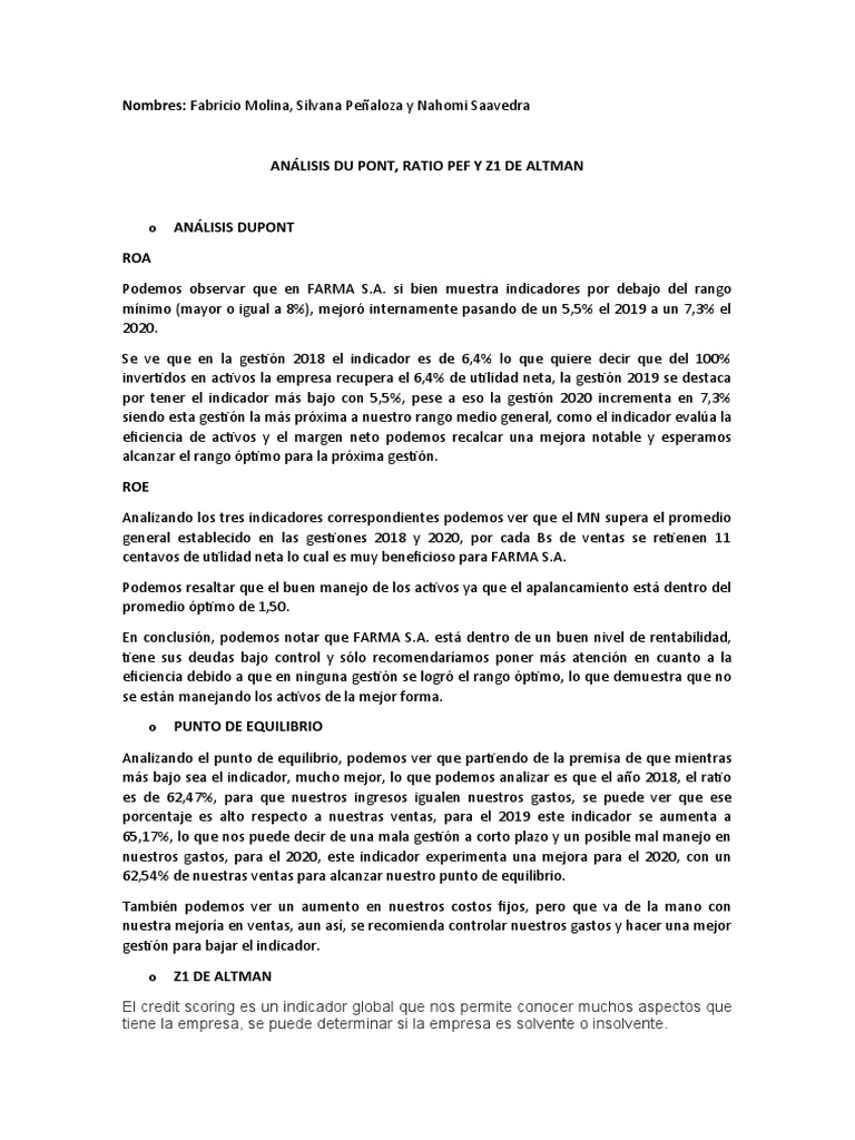 Analisis DUPONT | PDF | Business | Rentabilidad sobre recursos propios