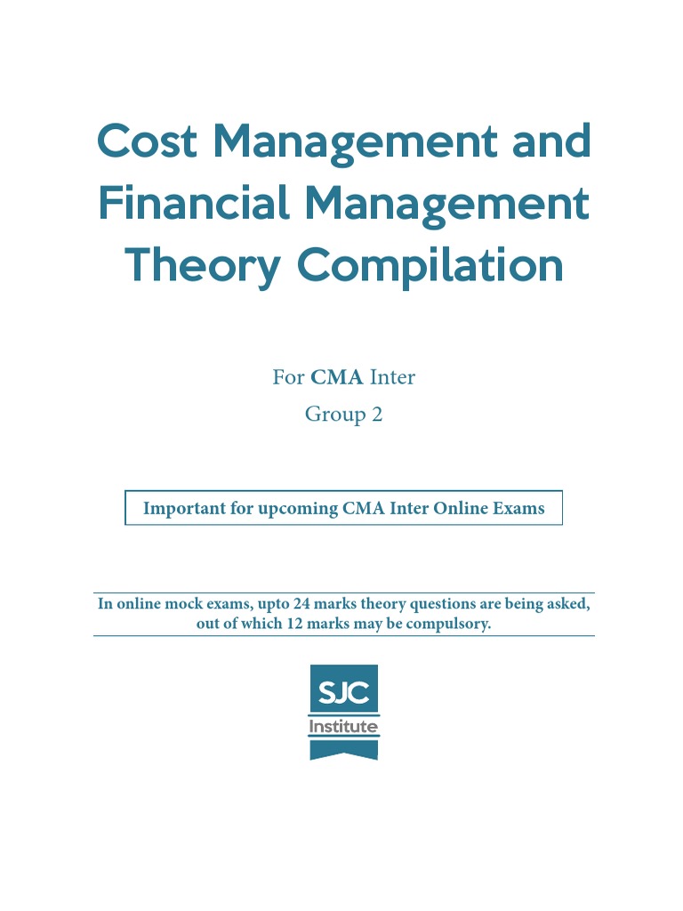 CMA Inter Cost & Financial Management Guide | PDF | Management ...