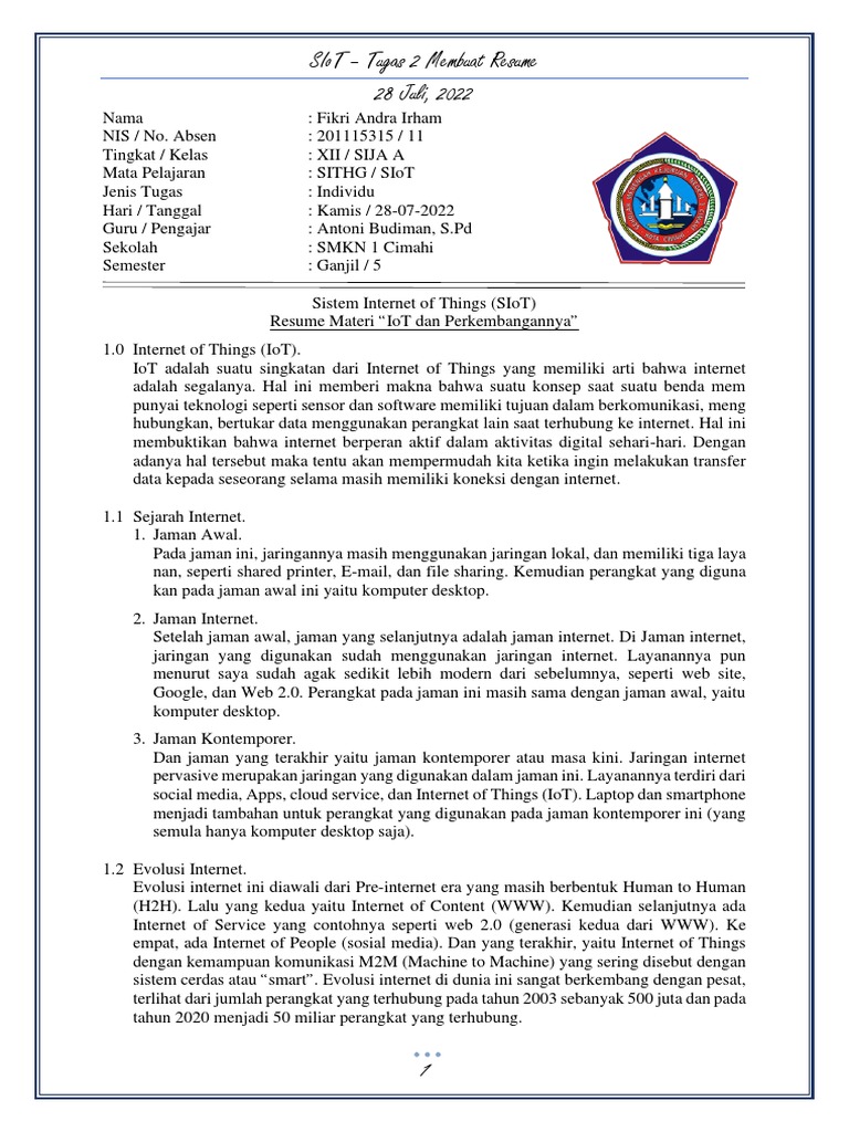 11-Fikri Andra Irham-XII SIJA A-Tugas 02 Membuat Resume | PDF