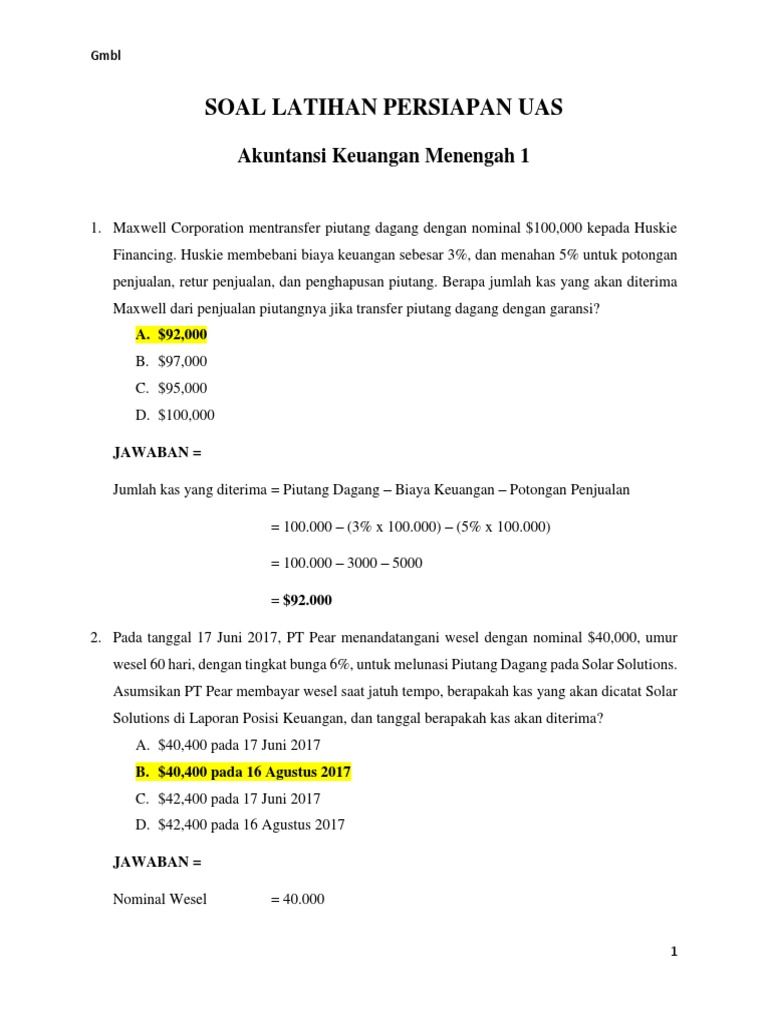 Review Materi Uas Akm 1 | PDF