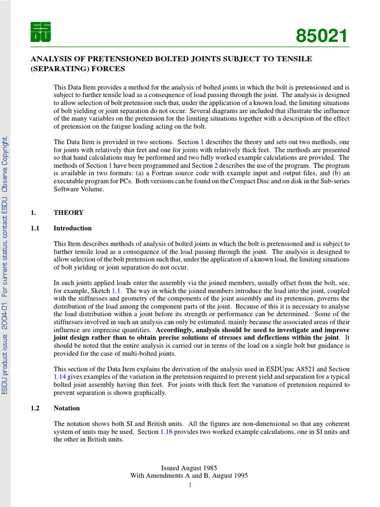 85021b - Bolted Joints Subjected To Tension Forces | PDF | Computer Program | Programming
