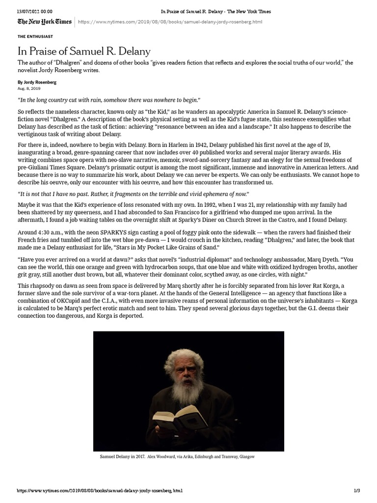 In Praise of Samuel R. Delany - The New York Times | PDF | Young Adult ...