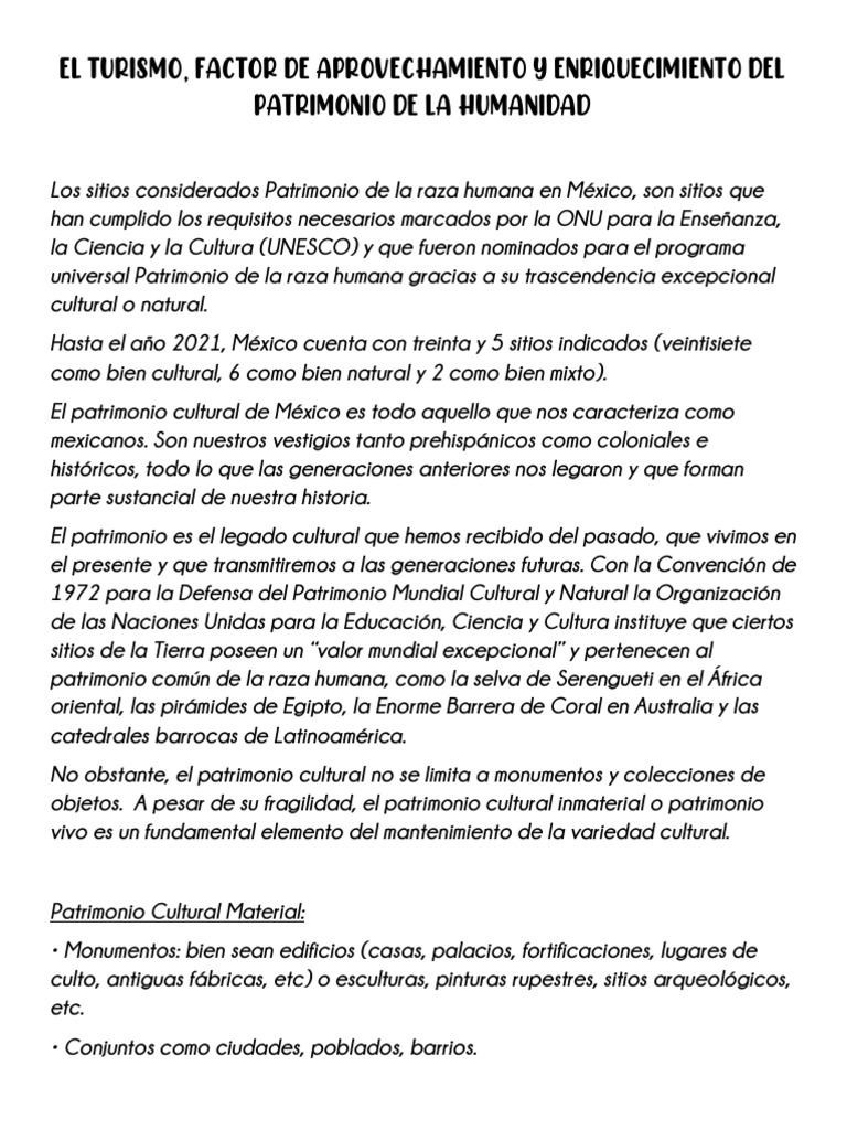 Actividad - Investigación Patrimonio | PDF | Patrimonio de la Humanidad ...