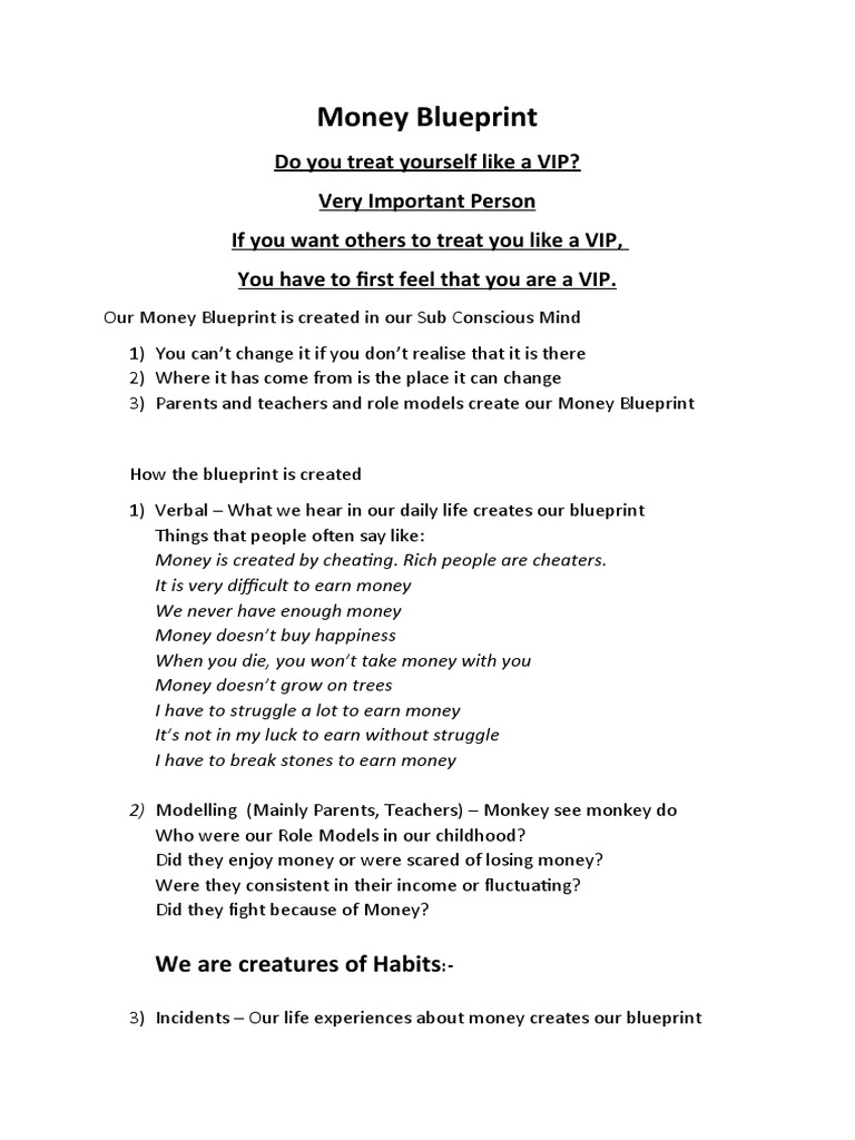 Money Blueprint | PDF