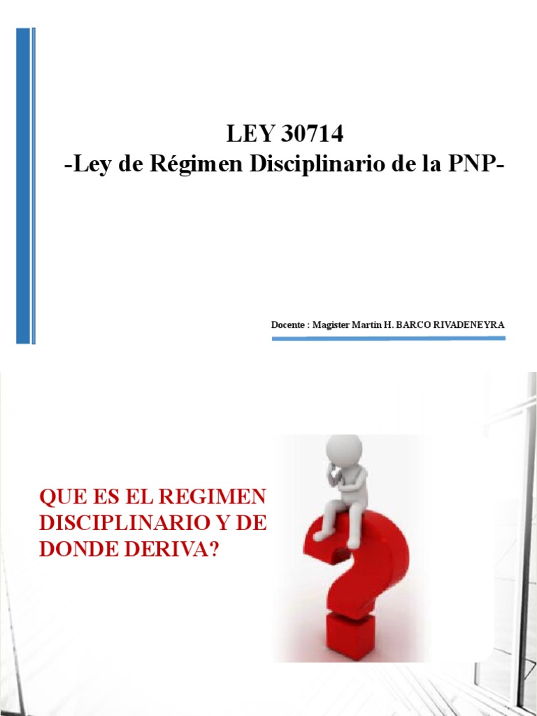 Ley 30714: Régimen Disciplinario PNP | PDF | Policía | Disciplinas