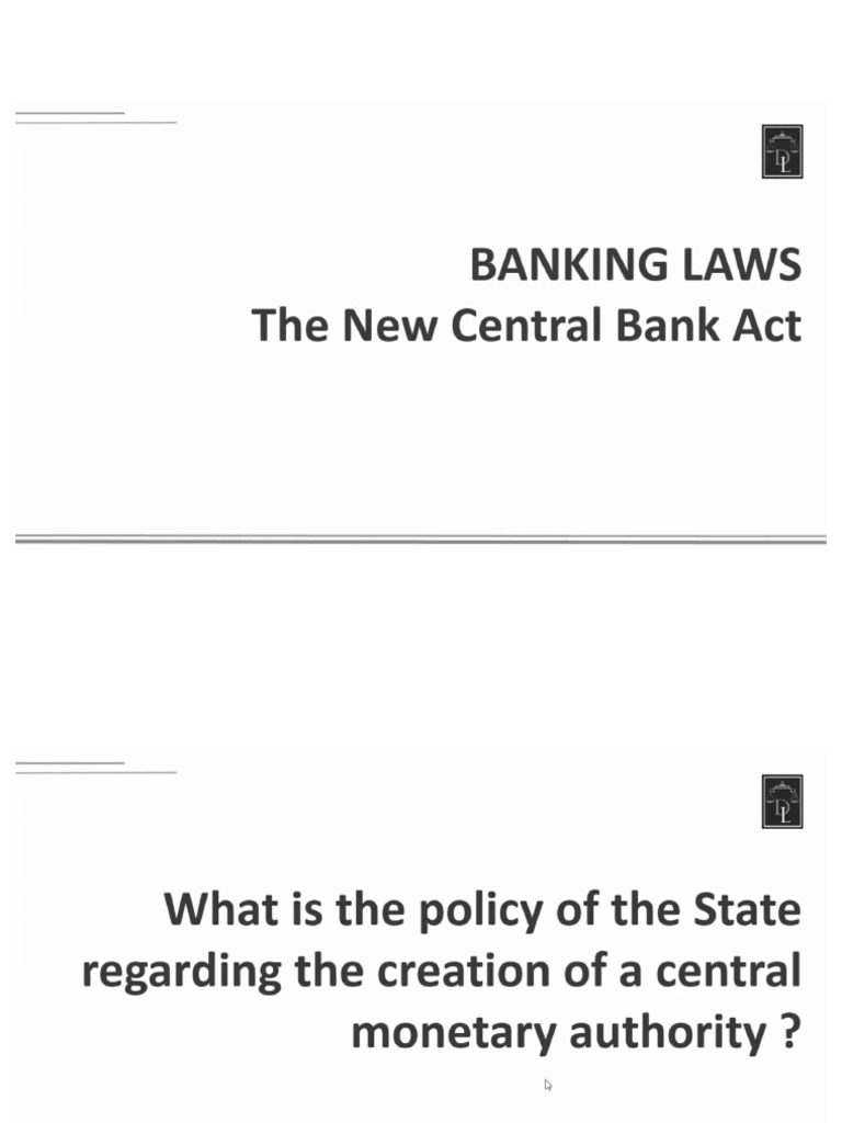 02 The New Central Bank Act | PDF