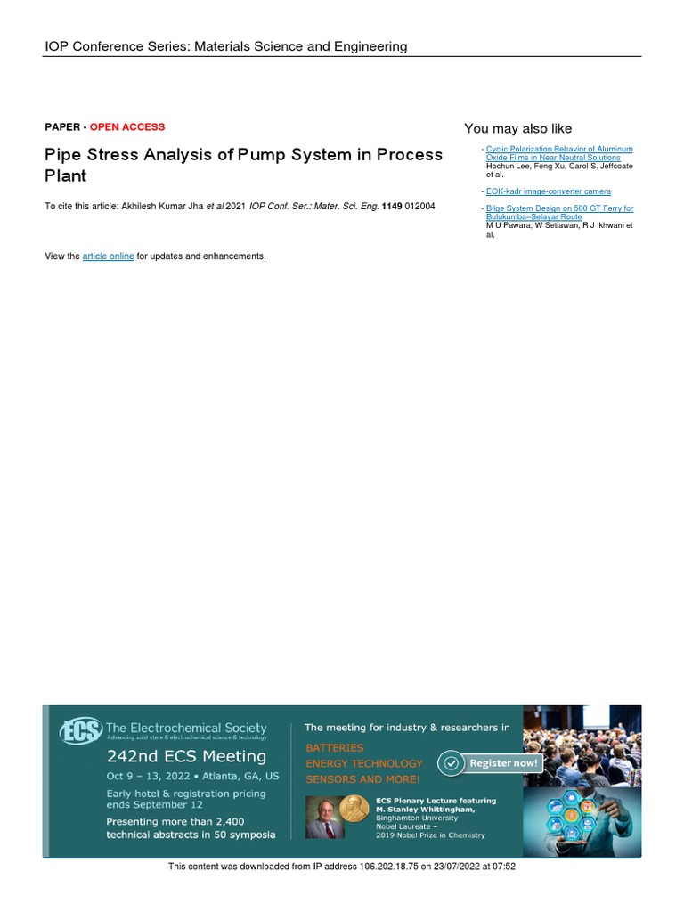 Jha 2021 IOP Conf. Ser. Mater. Sci. Eng. 1149 012004 | PDF | Pump ...