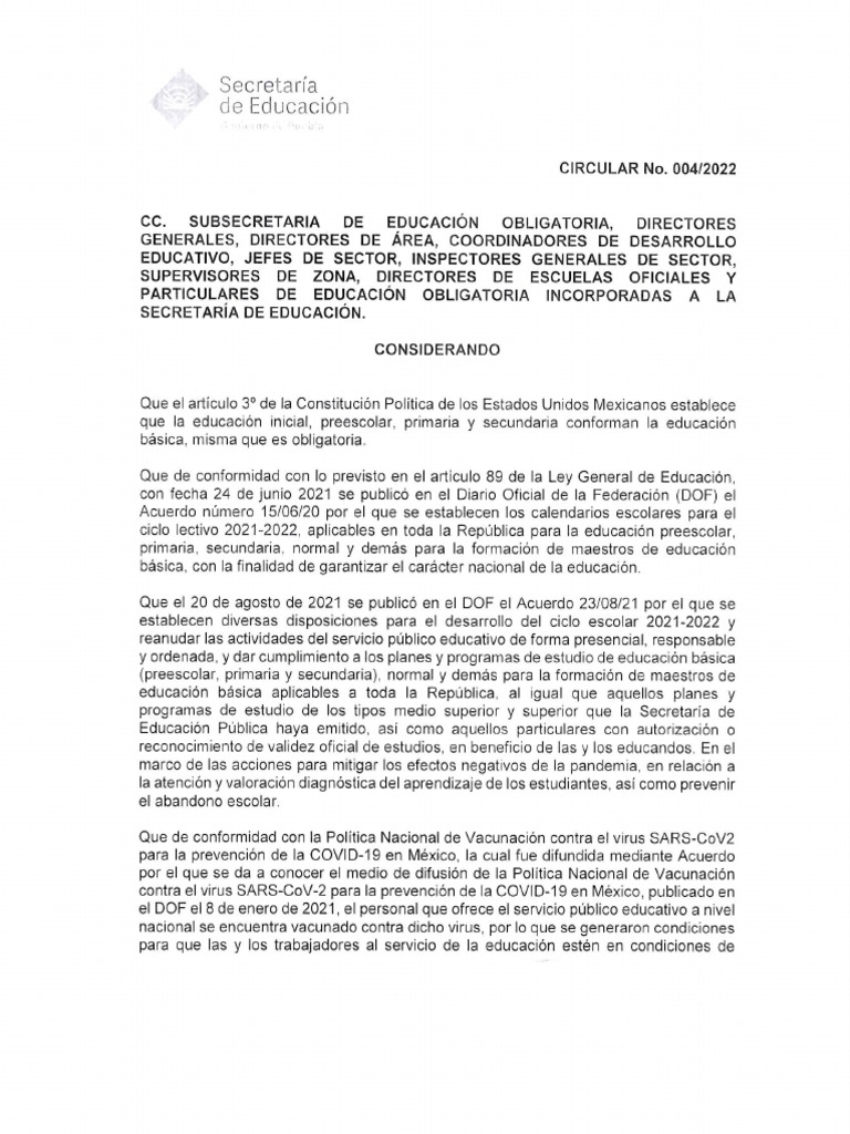 Circular 004-2022 | PDF