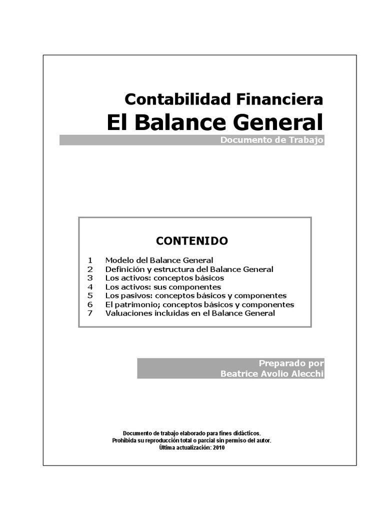 El Balance General | PDF | Liquidez de mercado | Bancos