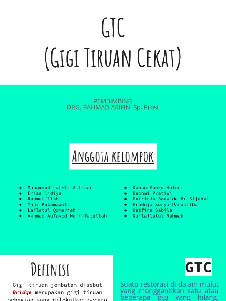 GTC (Gigi Tiruan Cekat) | PDF | Pengembangan Diri | Sains & Matematika