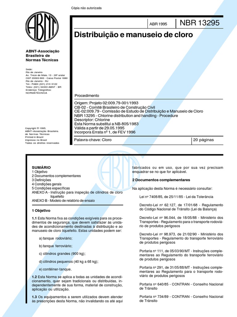 NBR 13295 | PDF | Transporte | Pressão