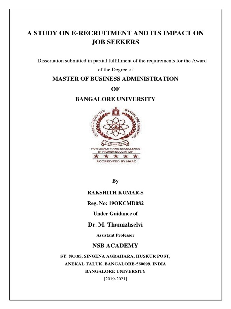 Rakshith (19okcmd082) Full PDF | PDF | Recruitment | Human Resource Management