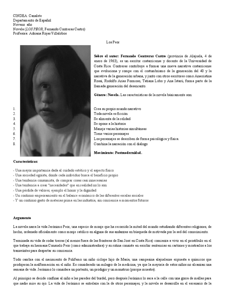 Análisis de "Los Peor" de Contreras | PDF | Novela negra, policíaca y ...