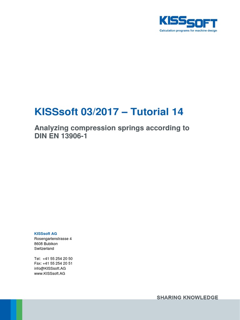 Kisssoft Tutorial 14 Compression Springs | PDF | Buckling | Young's Modulus