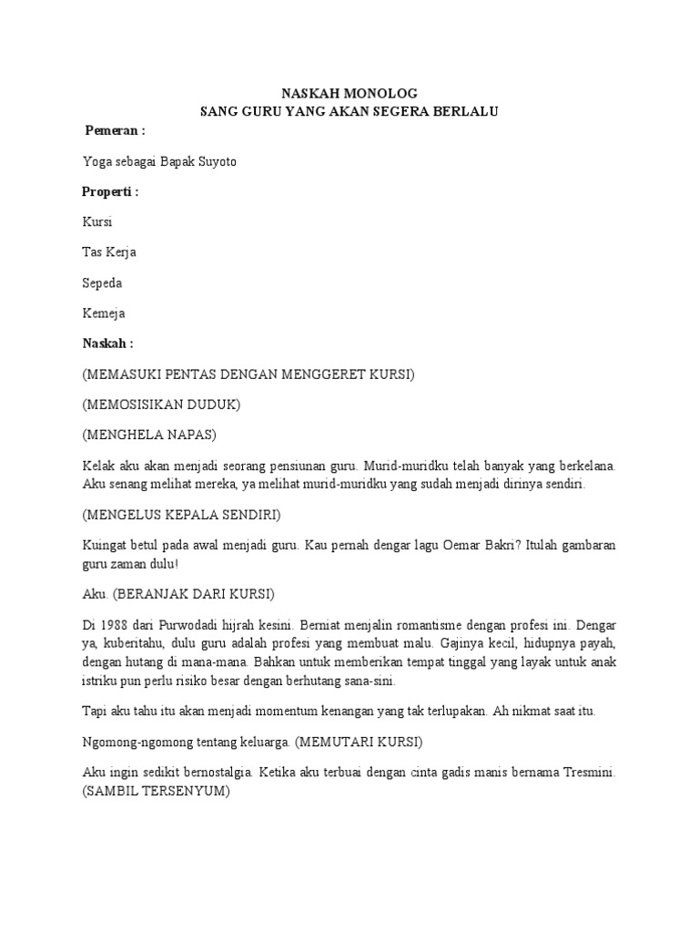 Naskah Monolog | PDF