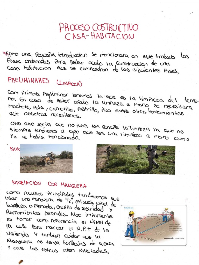 Descripción de Proceso Constructivo de Una Casa-Habitación | PDF