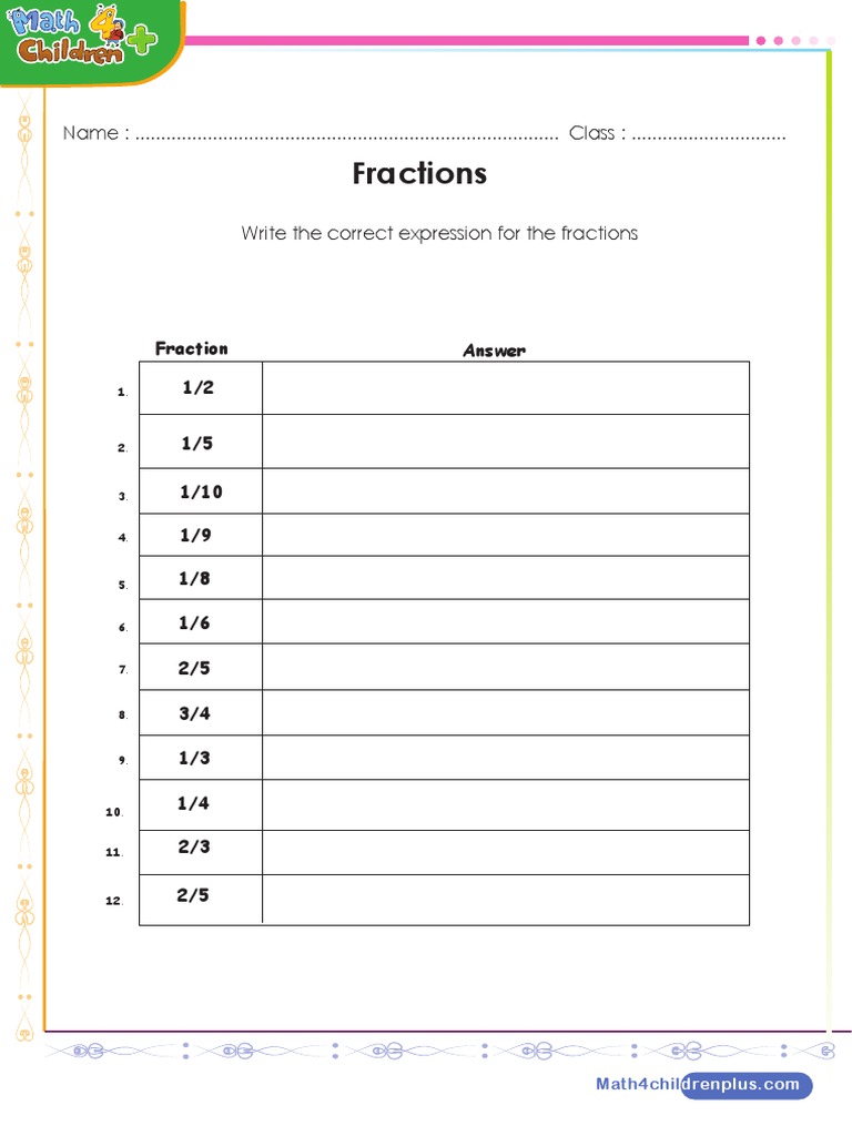 Fractions Vocabulary 002 | PDF | Computers