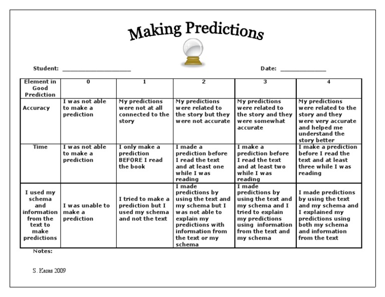 Prediction Rubric | PDF