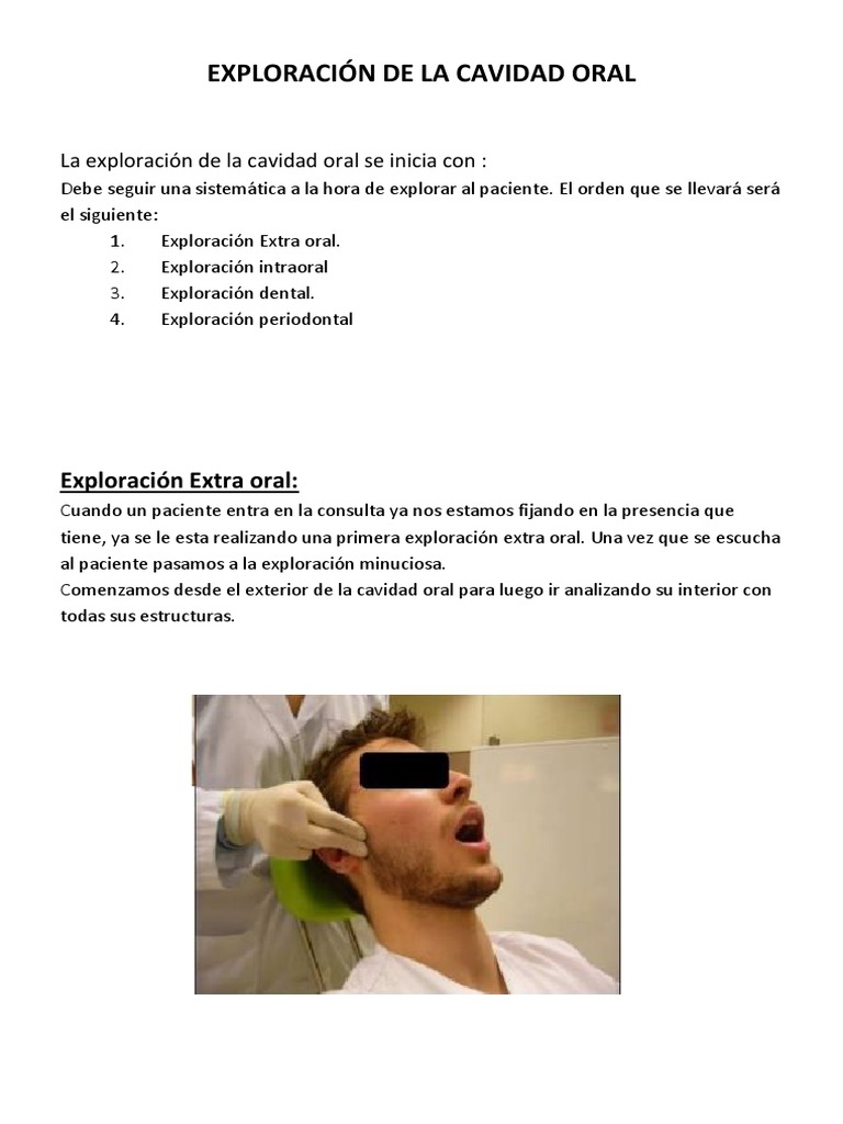 Exploración de la Cavidad Oral | PDF | Anatomía humana | Boca