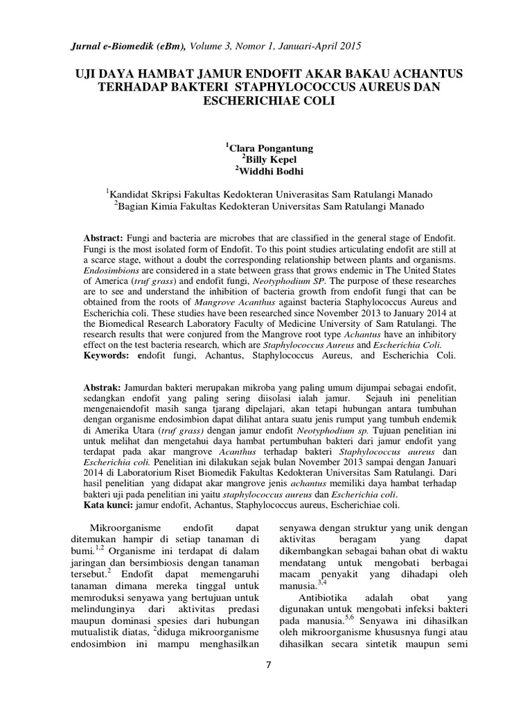 ID Uji Daya Hambat Jamur Endofit Akar Bakau | PDF