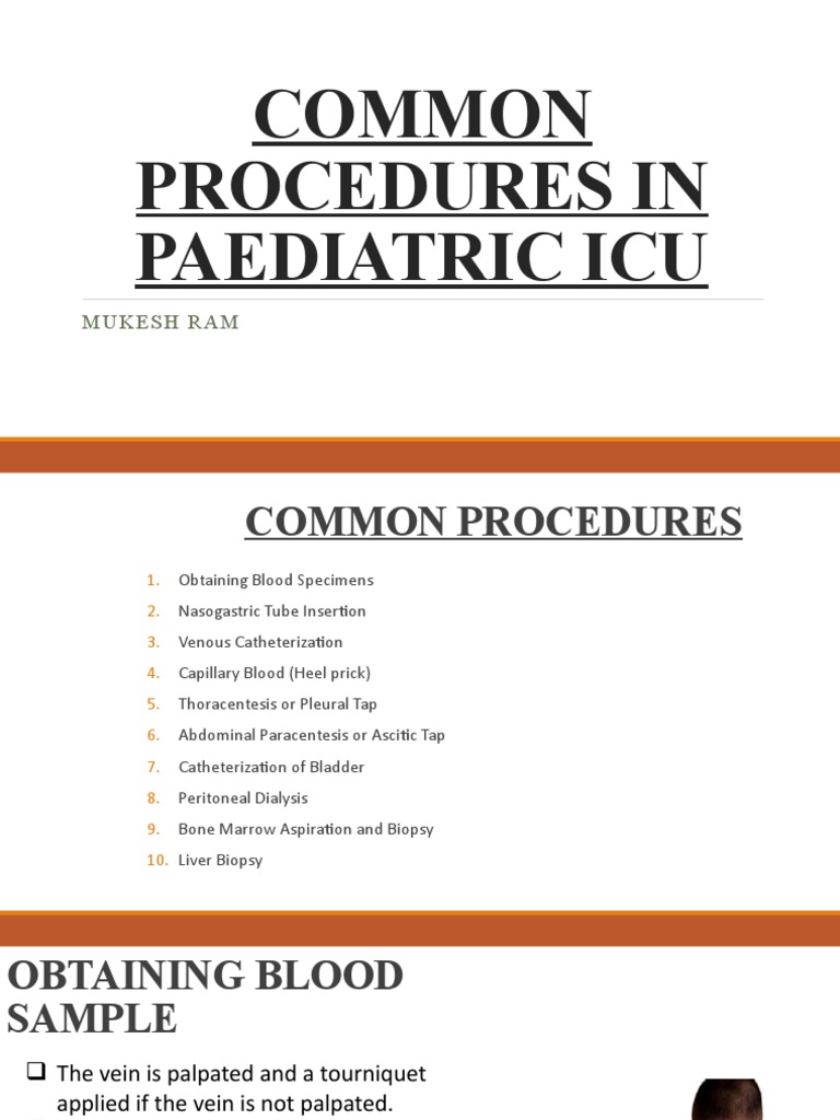 Common Procedures in Paediatric Icu | PDF | Intravenous Therapy ...