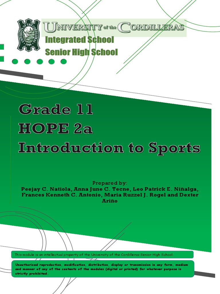 HOPE 2A MODULE 1 Introduction To Sports | PDF | Sports | Cardiovascular ...