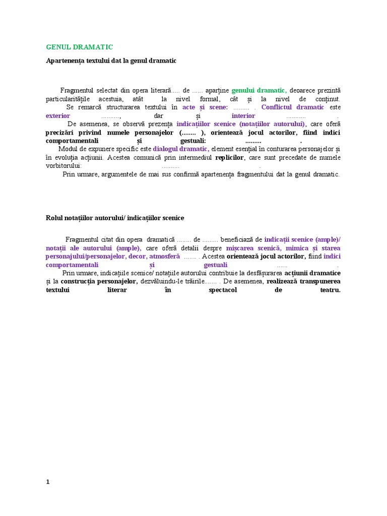 Genul Dramatic | PDF