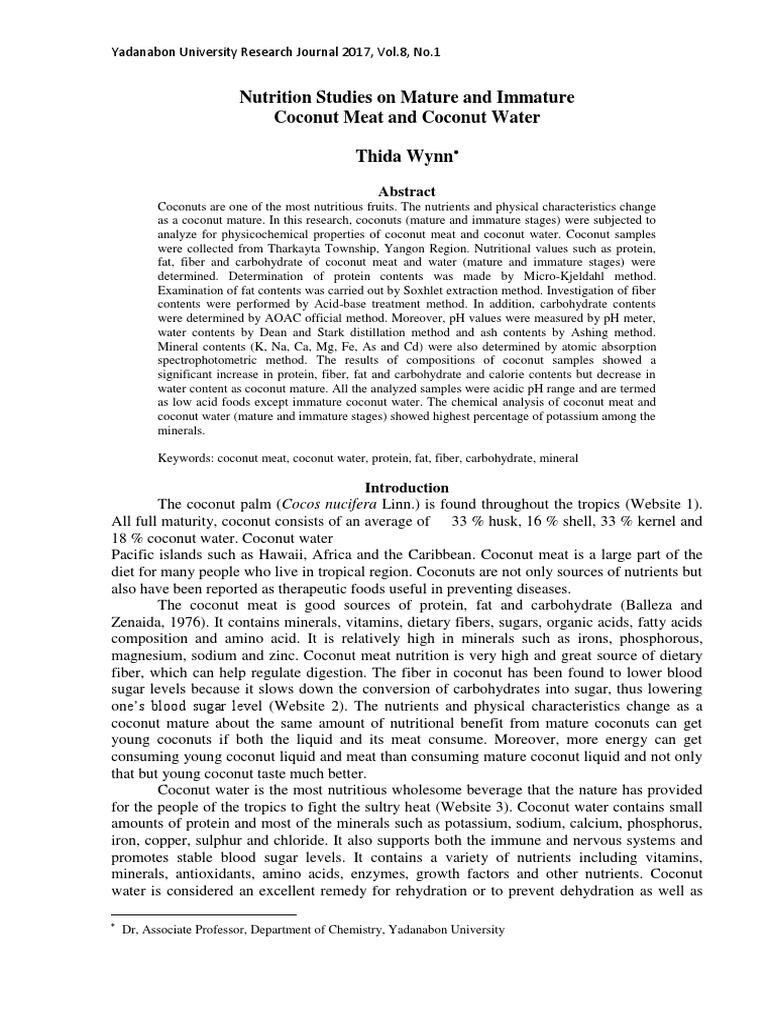 Wynn Thida 2017 | PDF | Fat | Coconut