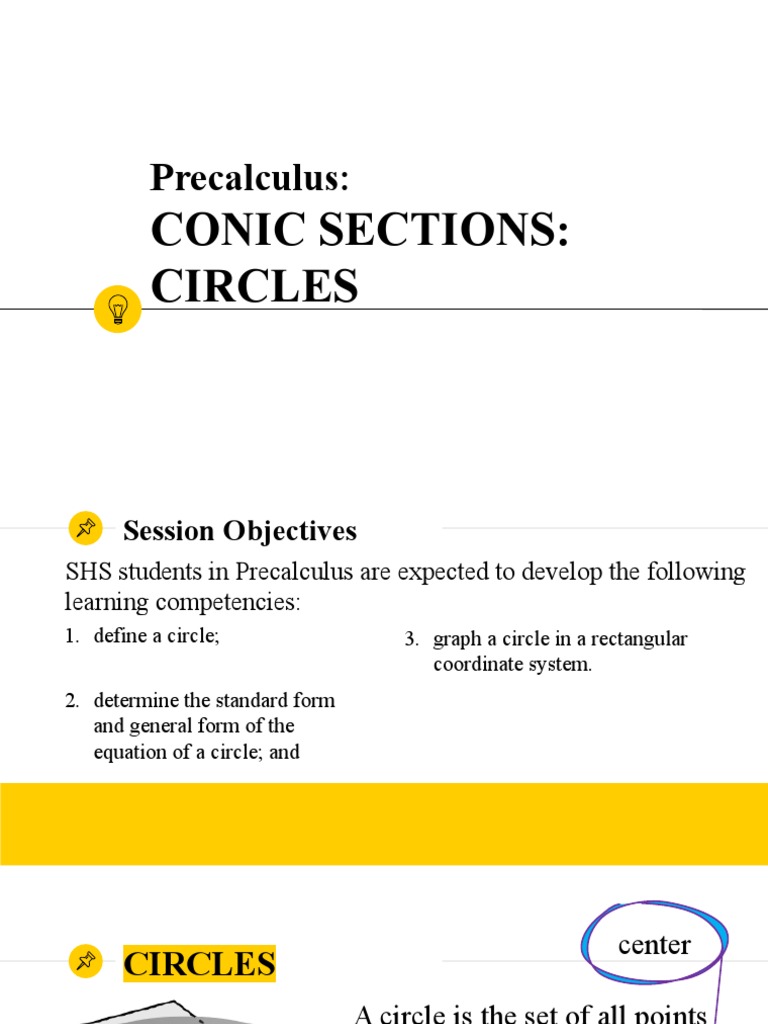 Precalculus:: Conic Sections: Circles | PDF | Circle | Equations