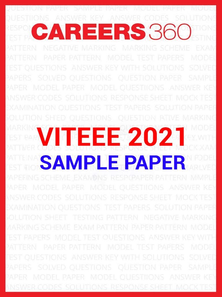 VITEEE 2021 Sample Question Paper | PDF | Physical Sciences | Chemistry