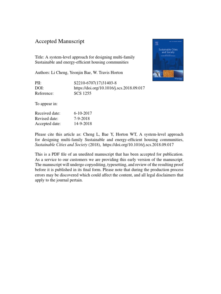 A System Level Approach For Designing Multi Family Sustainable and ... A System Level Approach For Designing Multi Family Sustainable and ...