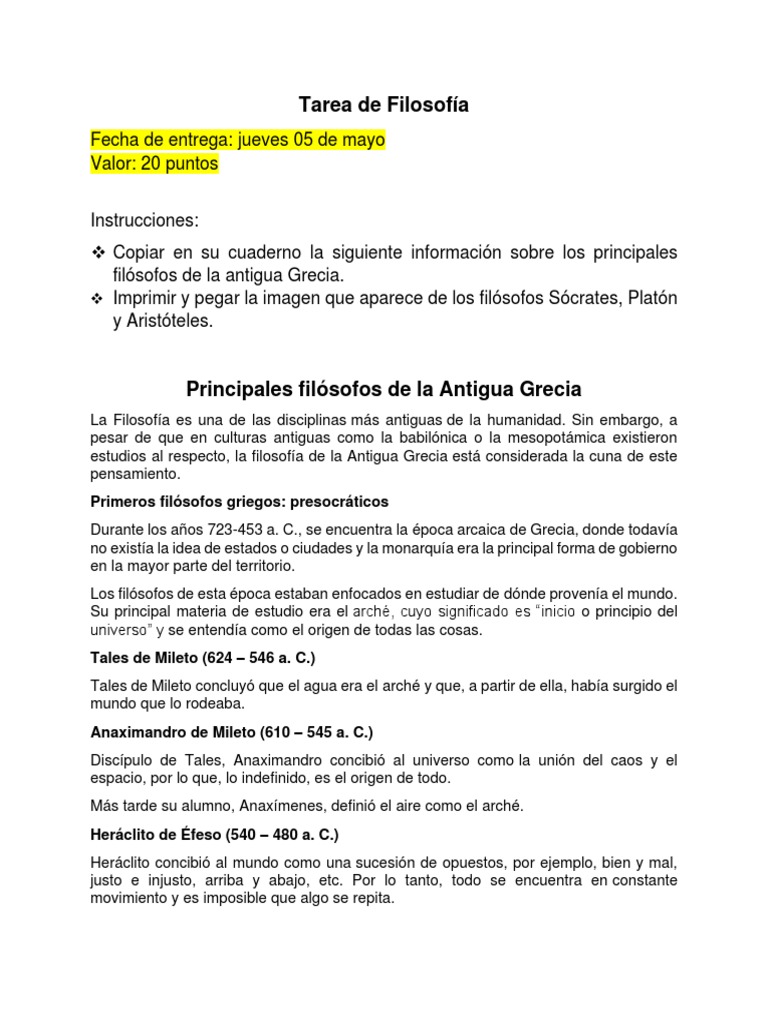 Yecson Martinez - 2principales Filósofos de La Antigua Grecia | PDF ...