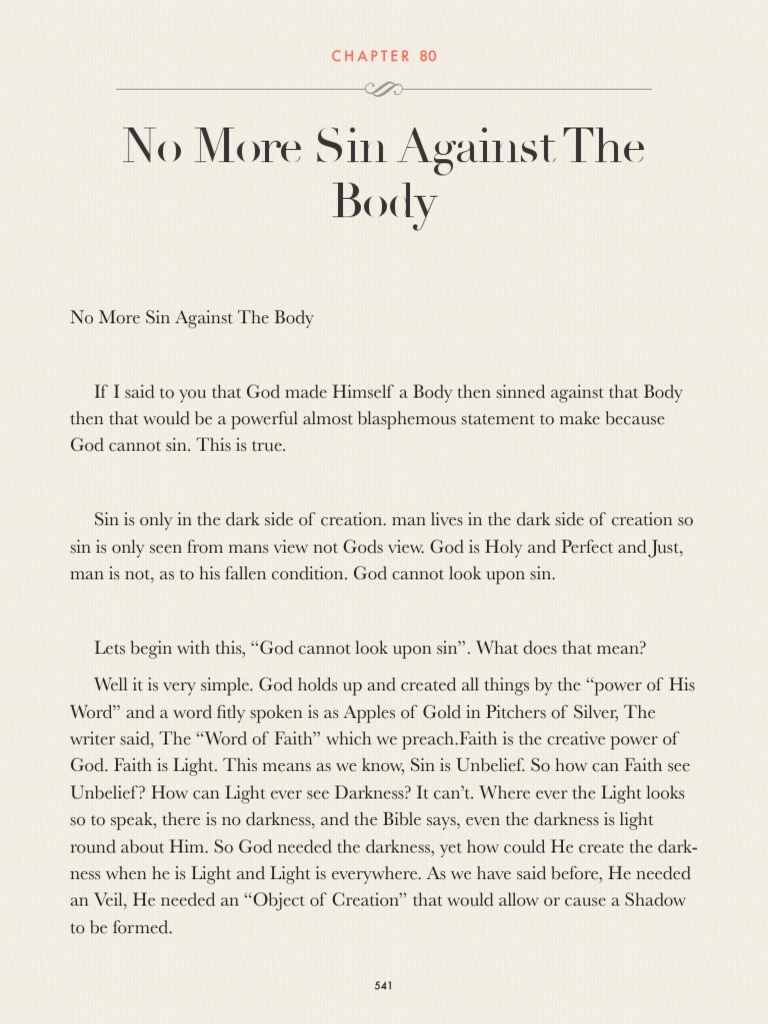 No More Sin Against The Body | PDF | Heaven | Jesus