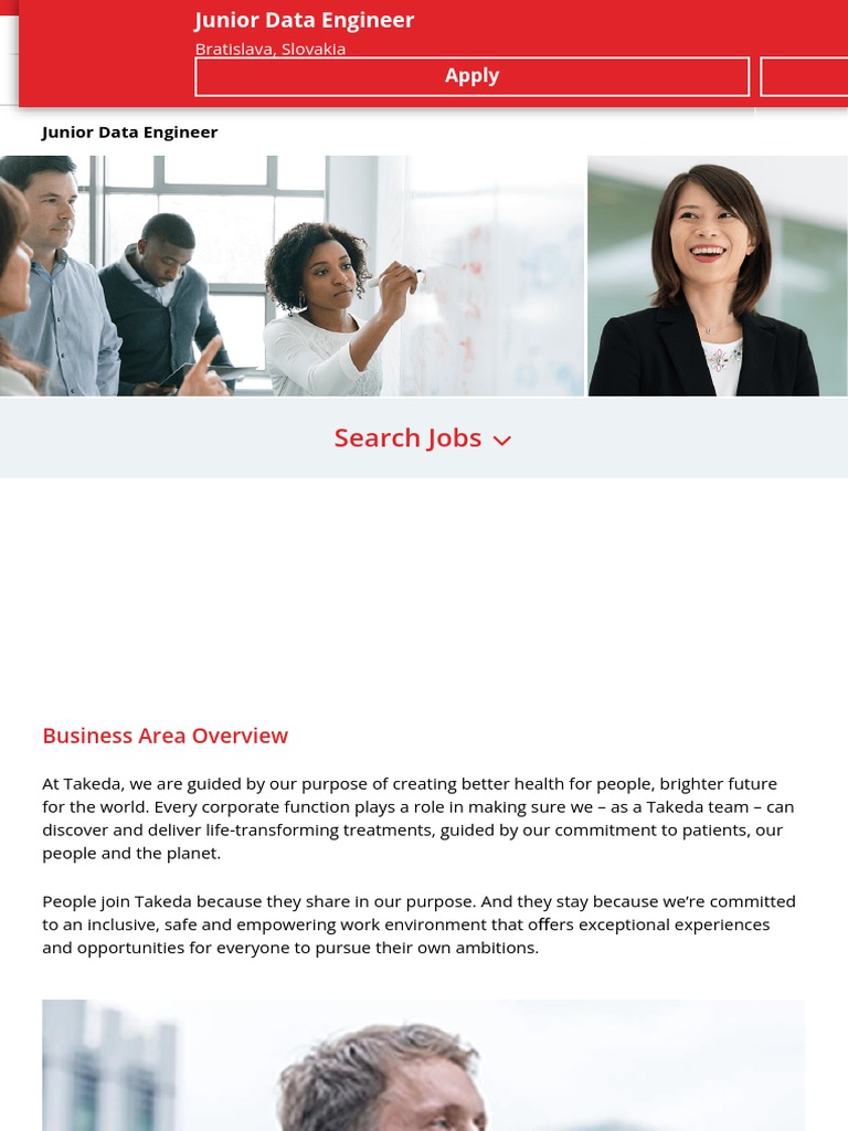 1850-Junior Data Engineer at Takeda Pharmaceutical | PDF | Data Analysis | Computer Programming