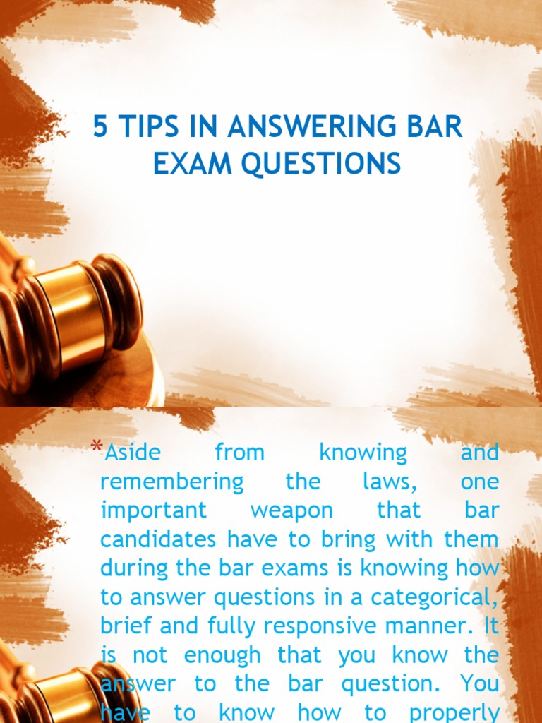 5 Tips in Answering Bar Exam Questions | Download Free PDF | Reason ...