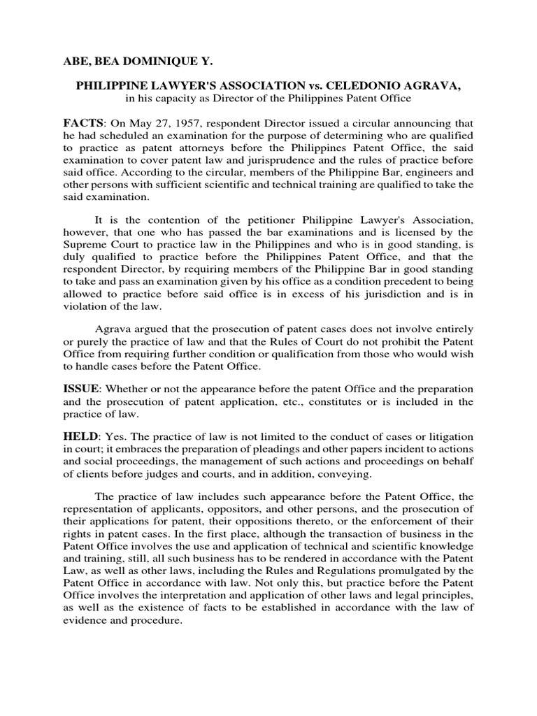Legal Writing Case Digest | PDF | Lawyer | Patent