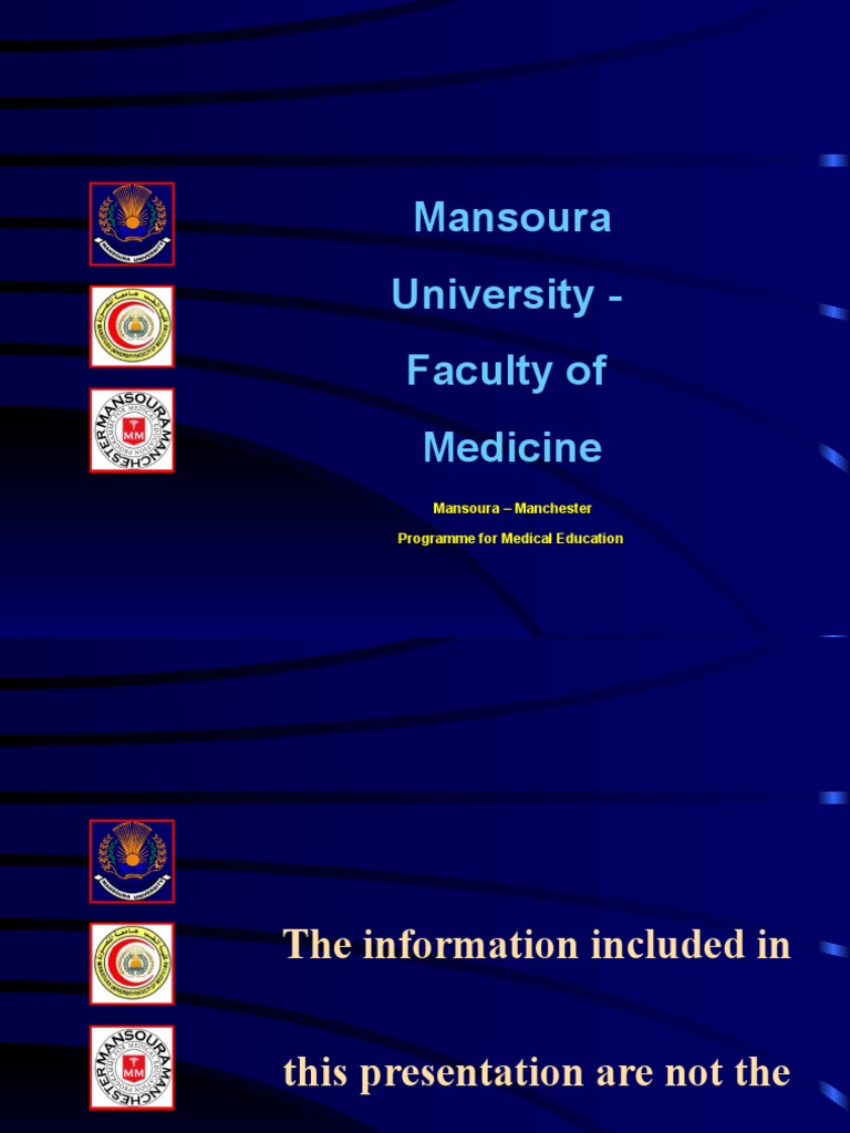 Mansoura University - Faculty of Medicine: Mansoura - Manchester Programme For Medical Education ...