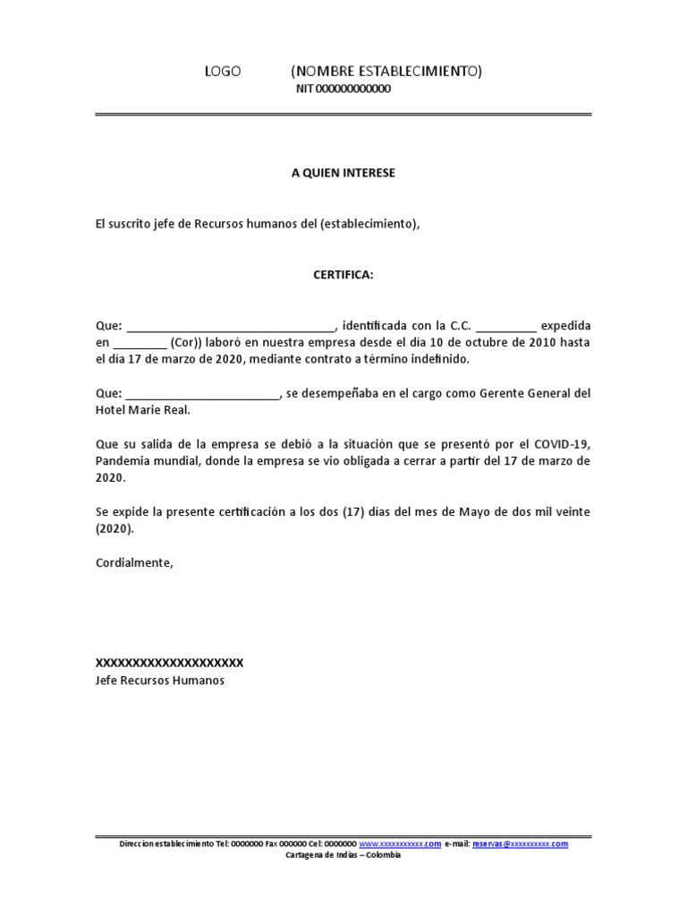 Certificado A Quien Interese | PDF