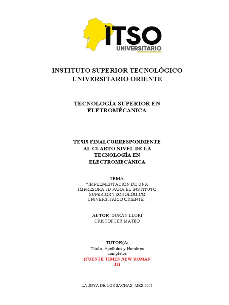 Proyecto Itso Impresora 3d | PDF | Diseño | Método de enseñanza