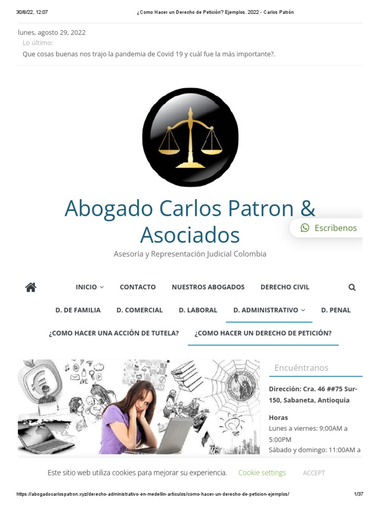 Derecho de Petición - Ejemplo | PDF | Cookie HTTP | Petición