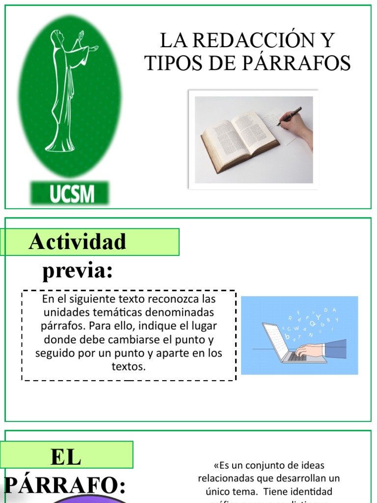 La Redacción y Tipos de Párrafos - Presentación Final | PDF | Párrafo ...