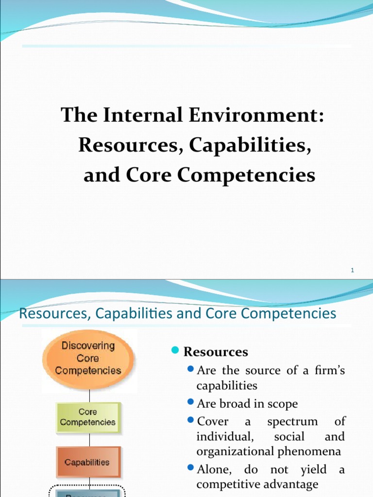 The Internal Environment: Resources, Capabilities, and Core ...
