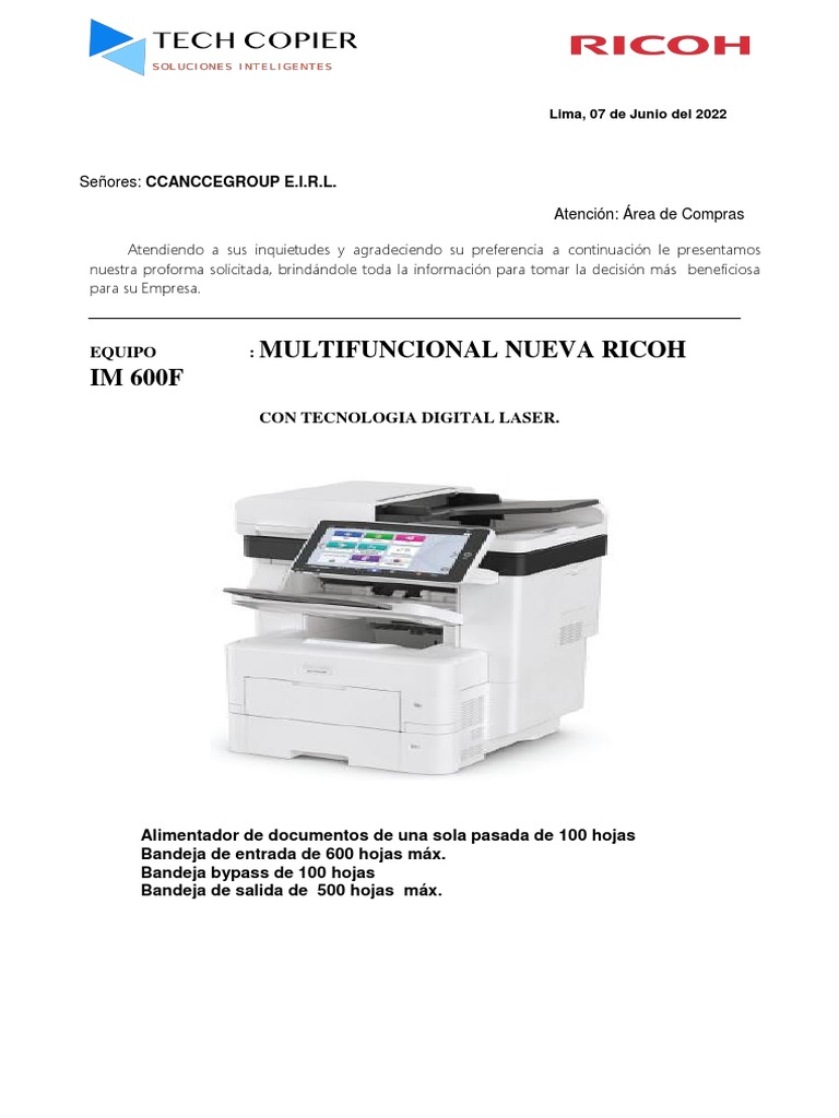 Ricoh Im 600F-2 | PDF | USB | Controlador de interfaz de red