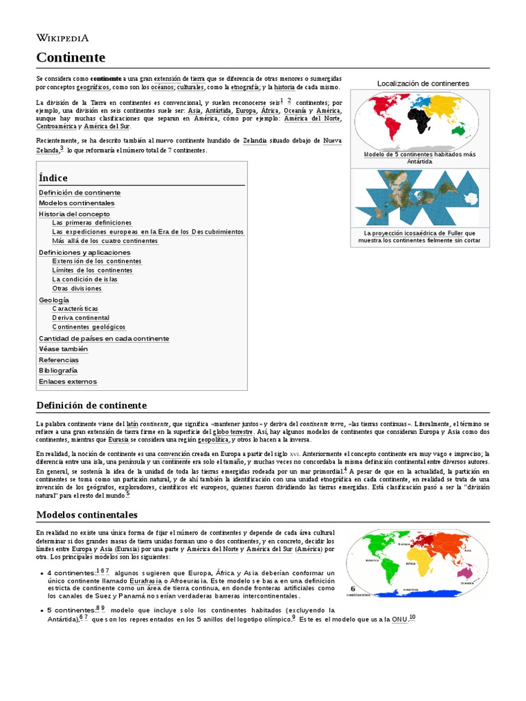 Continente | PDF | Continente | Naturaleza